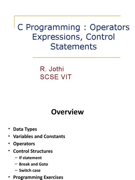 An Introduction To C Programming Data Types Variables Operators And