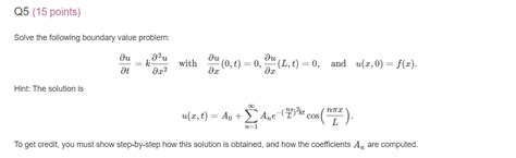 Solved Q5 15 Points Solve The Following Boundary Value