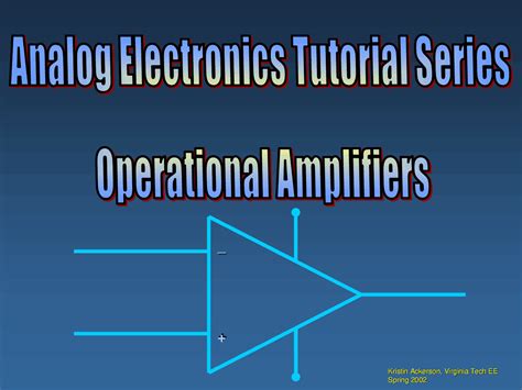 Opamp Electronics I Lecture Slides Docsity