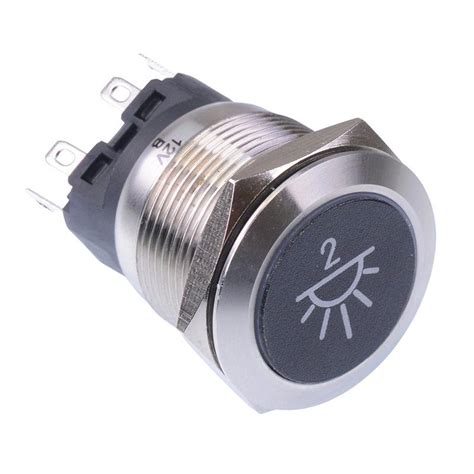 Cockpit Cabin Light 2 Red LED Latching 22mm Vandal Push Button Switch SPDT 12V