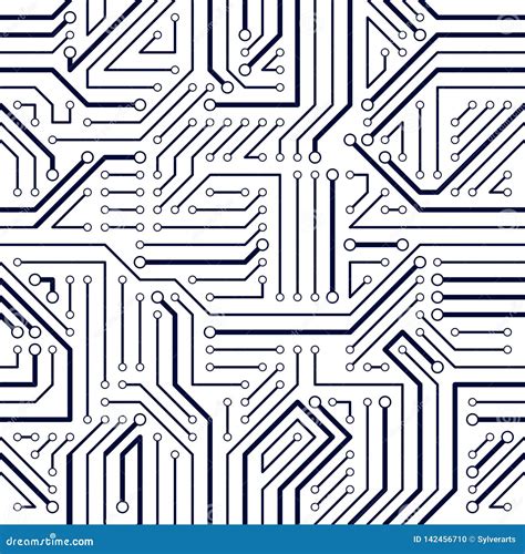 Circuit Board Seamless Pattern Vector Background Stock Vector Illustration Of Board Trendy