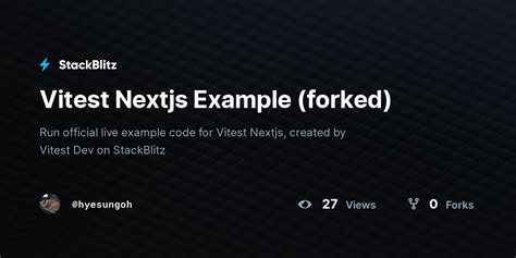 Vitest Nextjs Example Forked Stackblitz