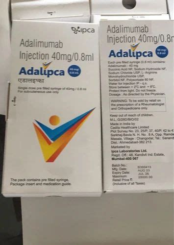 Adalipca Adalimumab Injection At ₹ 8000 Vial Adalimumab Injections In Surat Id 2851257789812