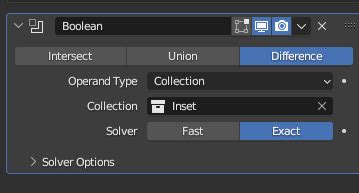 Modifiers Boolean Difference Doesn T Create Inset Faces Blender Stack Exchange