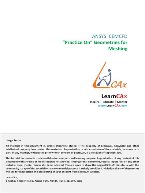 Learncax Course Ansys Icem Cfd Practice On Geometries For Meshing Pdf