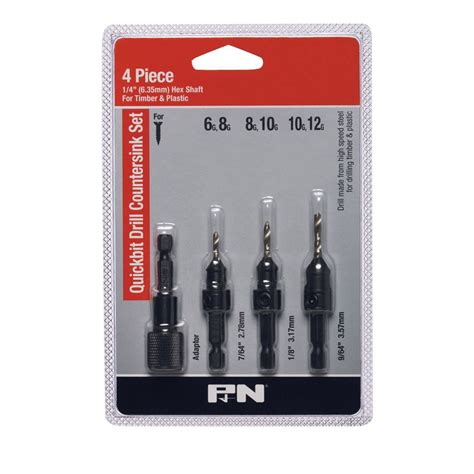3 Piece Pandn Quickbit Countersink Drill Set Adaptor Bowens