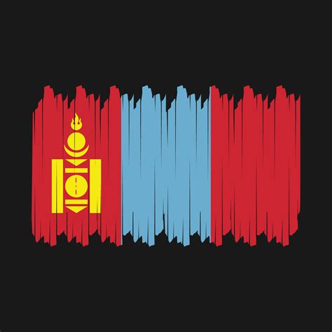 Mongolia Flag Brush Vector Vector Art At Vecteezy
