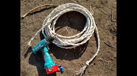 Как связать веревку из шпагата с помощью шуруповерта Youtube