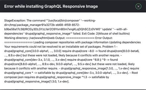GraphQL Responsive Image Module Throws Error On Install Drupal Org