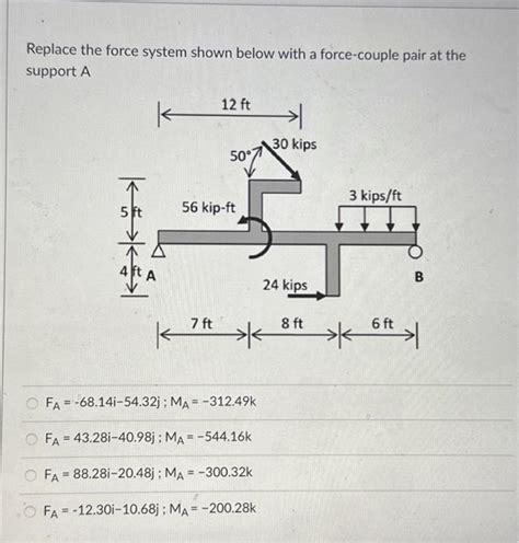 Solved Replace The Force System Shown Below With A