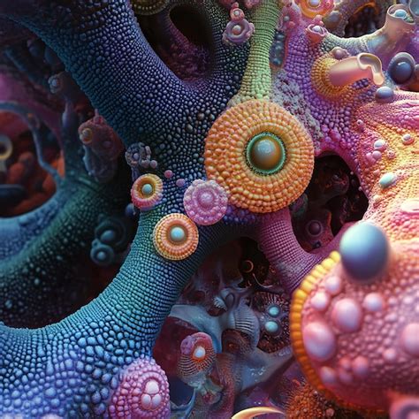 Colorful Hyperrealistic Cellular Diagram Detailed Scientific Illustration Premium Ai Generated