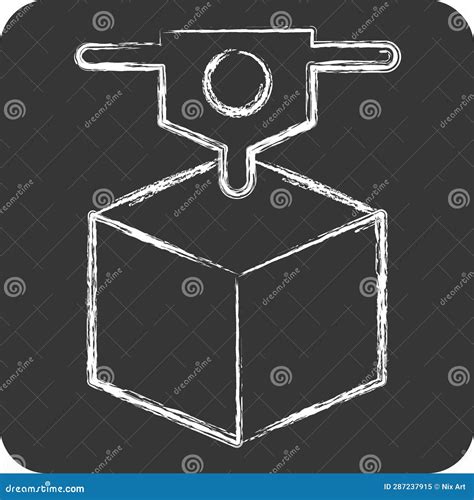 Icon 3d Printing Related To 3d Visualization Symbol Chalk Style Simple Design Editable Stock