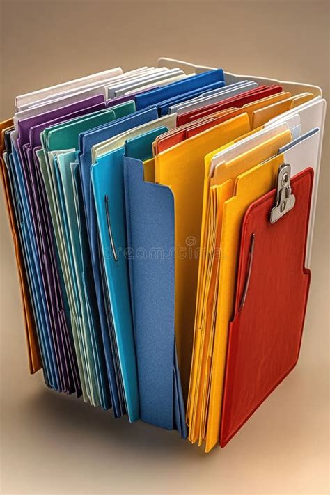 Card Index System Organizing Information With Colorful Files Stock Illustration Illustration