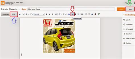 Cara Memasang Gambar Iklan Ke Blog Dengan Kode HTML Open New Tab Tutorial Photoshop Tutorial
