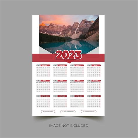 Premium Vector 2023 Wall Calendar Design Template With 12 Month Calender Layout