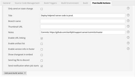 Feature Request Send Notification When Build Starts · Issue 12 · Jenkinscidiscord Notifier