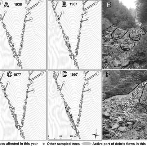 Spatio Temporal Reconstruction Of Recent Debris Flow Activity In The Download Scientific