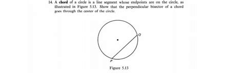Solved 14 A Chord Of A Circle Is A Line Segment Whose