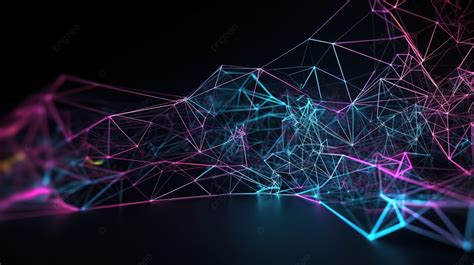 3d Seamless Network Background With Colorful Light 3d Modern Technology Background With Low