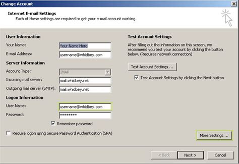 Email Setup Instructions For Windows Outlook Whidbey Telecom