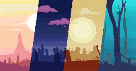 Artstation 12 Parallax Pixel Art Backgrounds Pack Game Assets