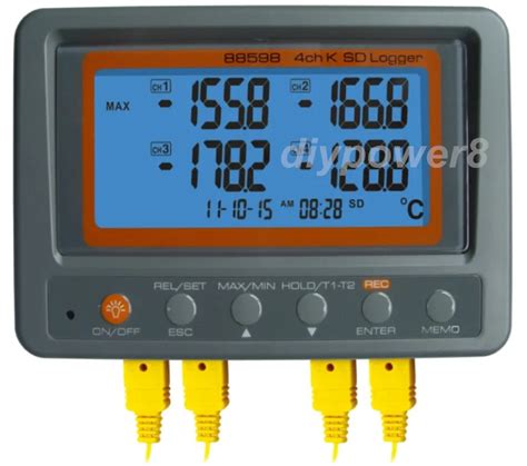 Multi Channel Digital Thermometer Channel K Type Thermocouple Temperature Logger SD Card Data