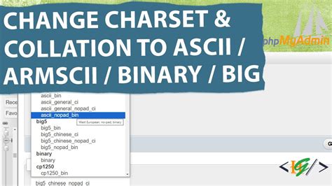 How To Convert Whole Database Charset And Collation To Armscii8 Ascii