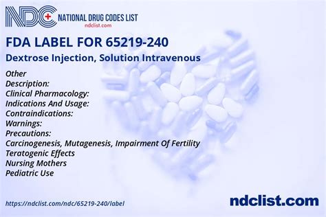 Fda Label For Dextrose Injection Solution Intravenous Indications