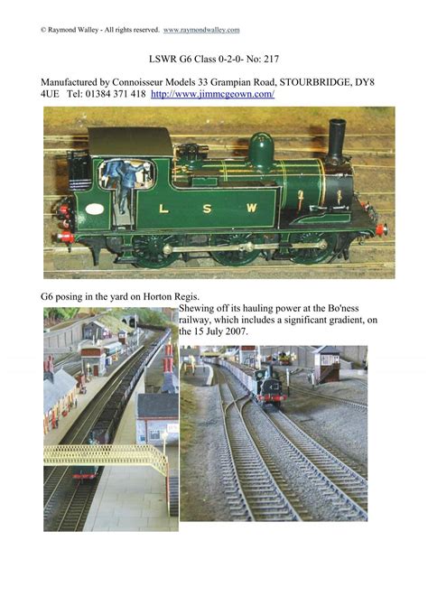 Lswr G6 0 6 0t 7mm 1ft 0 Gauge Railway Modelling