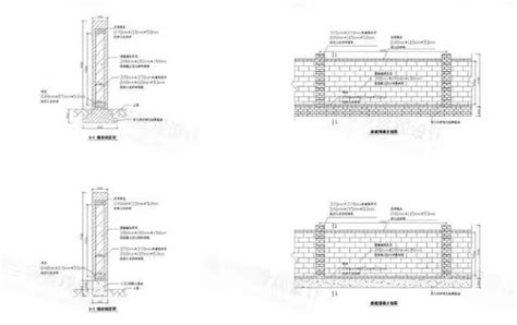 5个砖砌体结构cad施工图全集（dwg格式）丨墙体 构造柱 基础大样详图丨建筑节点做法标准图集 图纸在线