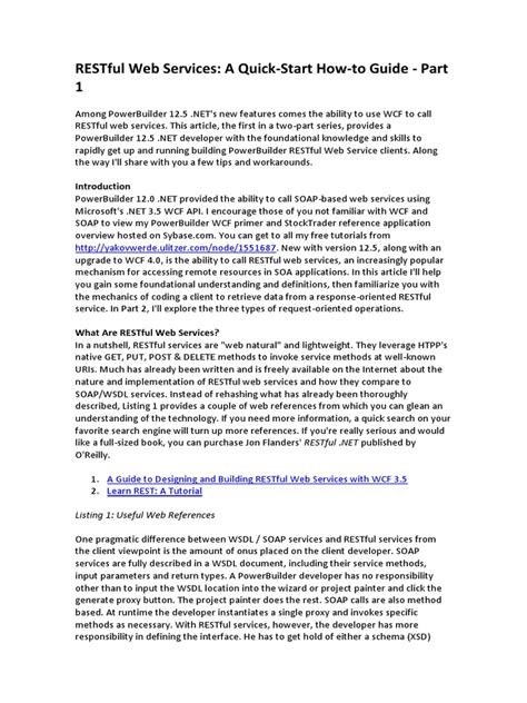 Restful Web Services Pdf Json Representational State Transfer