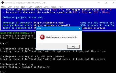If I Mount Drive 0 Or 1 As Floppy Drive DOSBOX X Won T Allow Me To Change Current Floppy Image