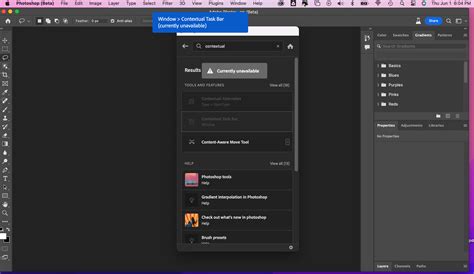 Solved Contextual Task Bar Currently Unavailable Adobe Community
