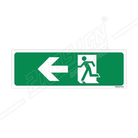 Exit Man With Left Arrow Sign Protector FireSafety