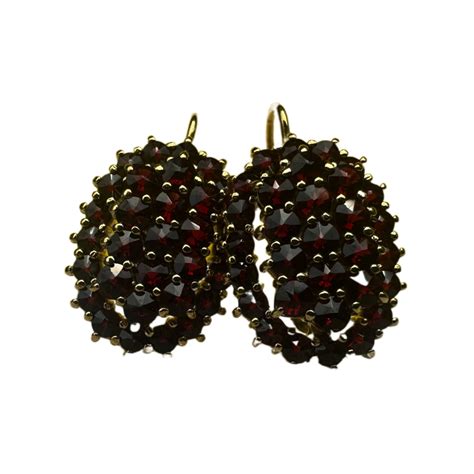 ჩეხური ძოწის საყურეები მოოქროვილი ბაღჩა დიდი