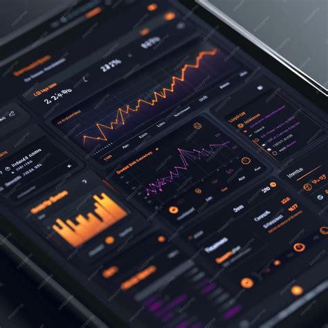 Financial Data Analysis Modern Smartphone Screen With Orange And Purple