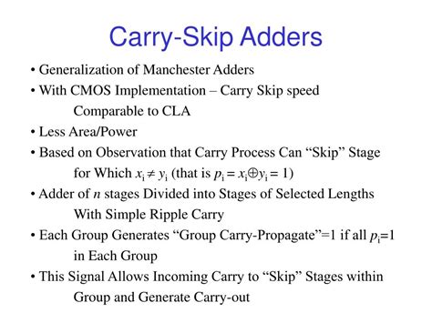 ppt carry skip adders powerpoint presentation free download id 1186240