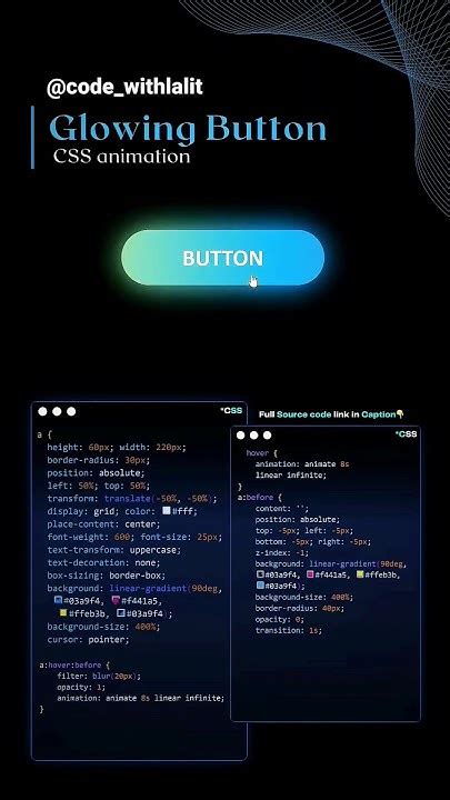 Glowing Button Using Css🧑‍💻 Coding Programming 2024 Cssanimation Cssanimations Csstricks