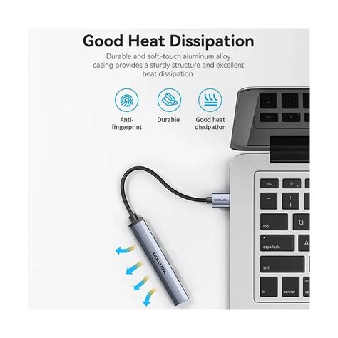 Vention CKOHB USB Male To Quad USB Female Gray Multiport Converter Price In Bangladesh RYANS