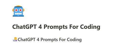 Chatgpt 4 Coding Prompts