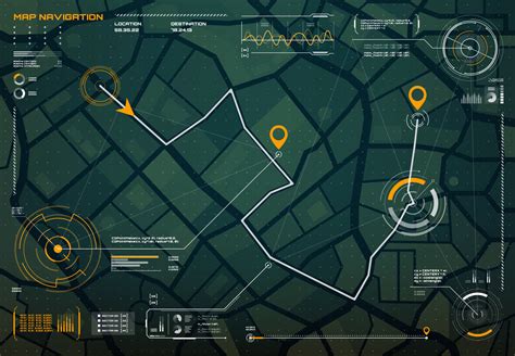 HUD Navigation City Map Screen Interface Compass Vector Art At Vecteezy