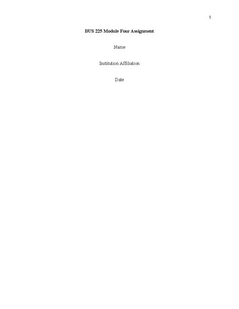 Bus 225 Module Four Assignment Bus 225 Module Four Assignment Name