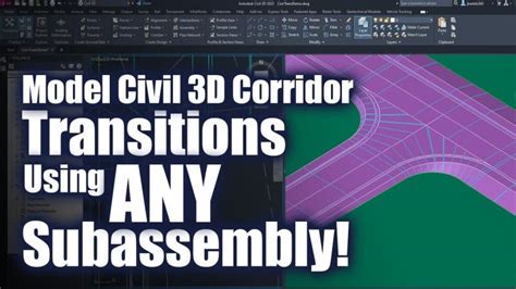 Model Civil 3d Corridor Transitions Using Any Subassembly Tim Yarris