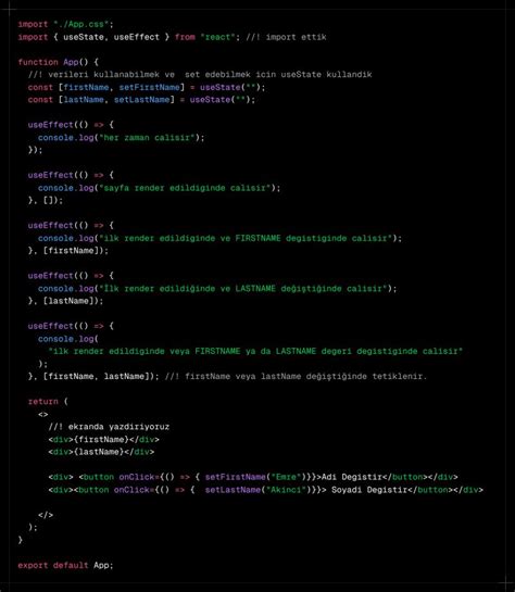 🔹 React Hooks Useeffect React Bileşenleri Ekranda Içerik Gösterir
