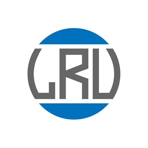 Diseño De Logotipo De Letra Lru Sobre Fondo Blanco Concepto De Logotipo De Círculo De Iniciales