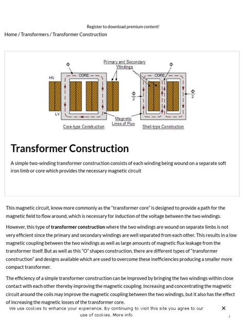 Transformer Construction And Transformer Core Design Pdf Transformer Inductor