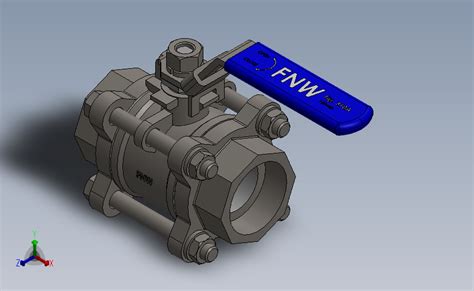 Fnw Fnw310aswh三片式内螺纹球阀solidworks 2011模型图纸下载 懒石网