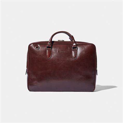 Baron — Slim Briefcase Brown Leather