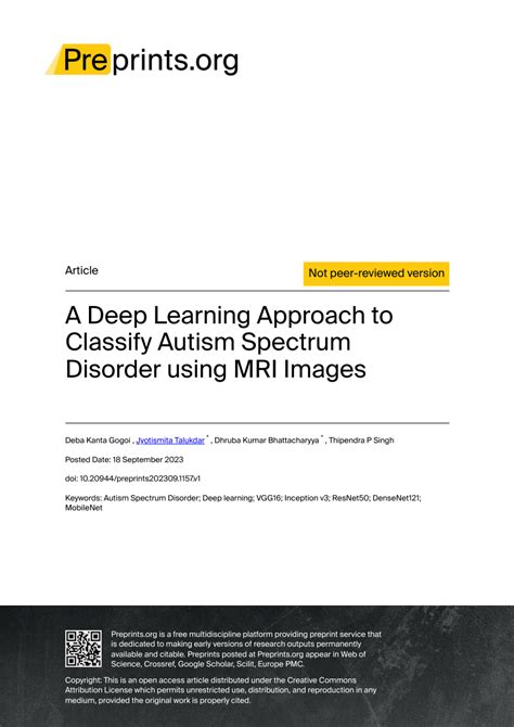 Pdf A Deep Learning Approach To Classify Autism Spectrum Disorder Using Mri Images