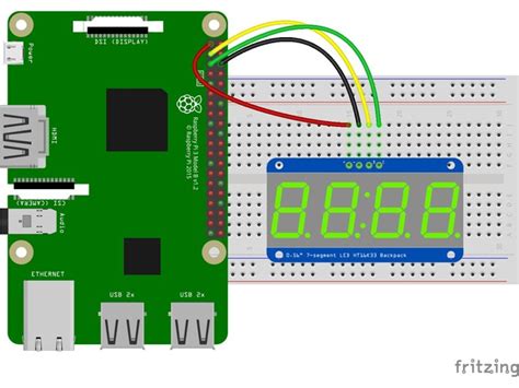 Adafruit 056 4 Digit 7 Segment Display Wi2c Backpack